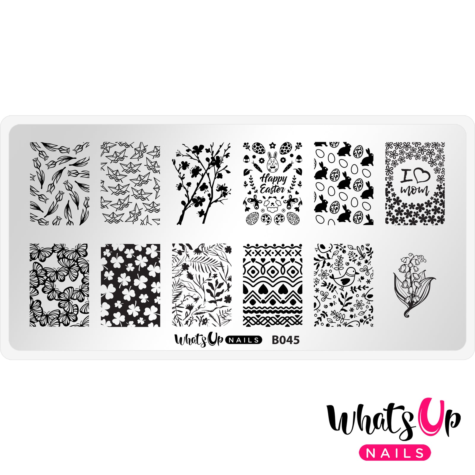 Whats Up Nails - B045 Sprung On Spring Stamping Plate